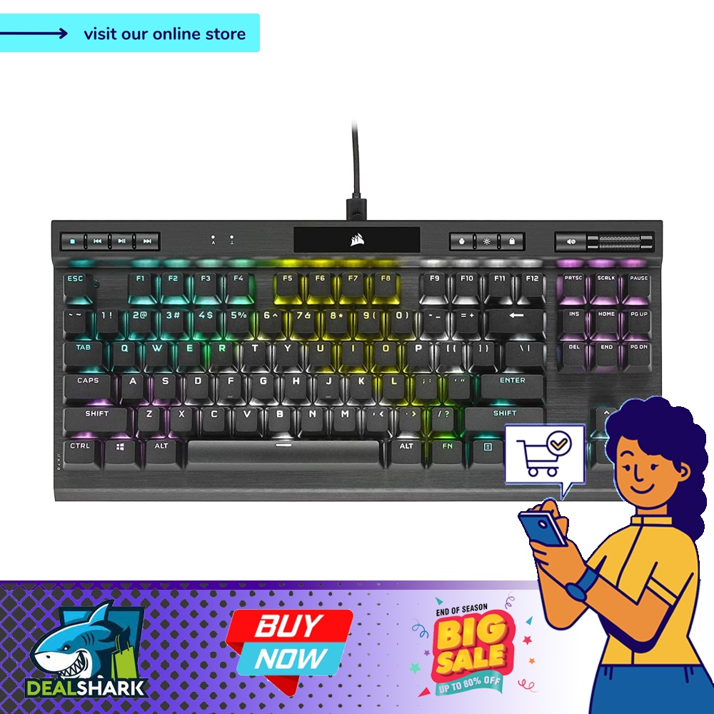CORSAIR K70 RGB TKL Champion Series Tenkeyless Mechanical Gaming ...