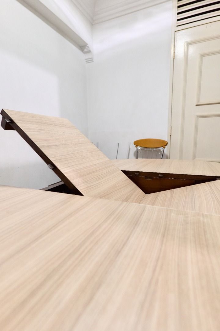 Custom Extendable Big Round Dining Table with solid wood legs ...