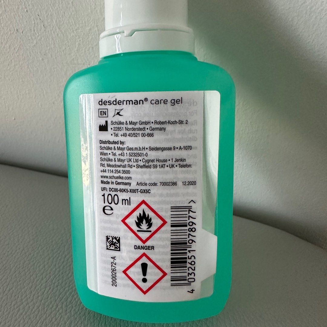 Desderman care gel hand sanitizer disinfectant surgical alcohol based ...