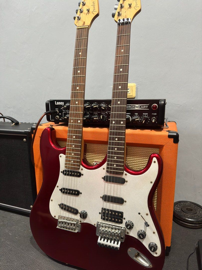 Double Neck Fender guitar custom made (Mahogany body) on Carousell