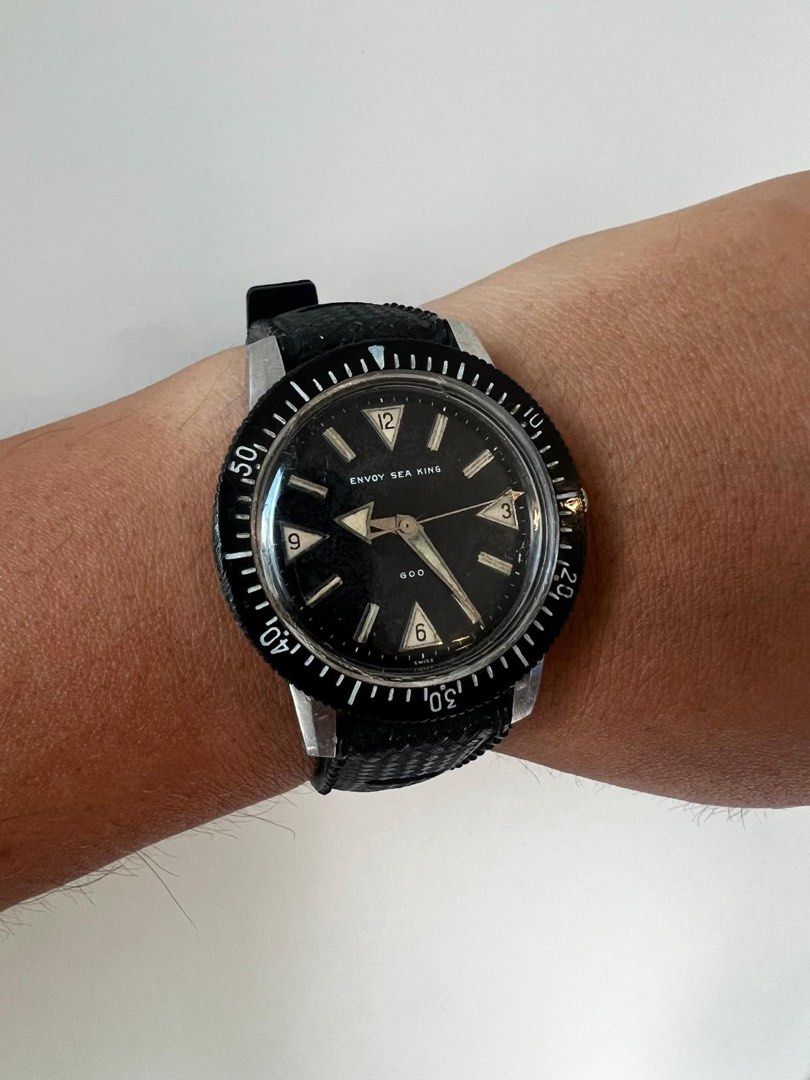 envoy sea king divers watch 1960's, 名牌, 手錶 - Carousell