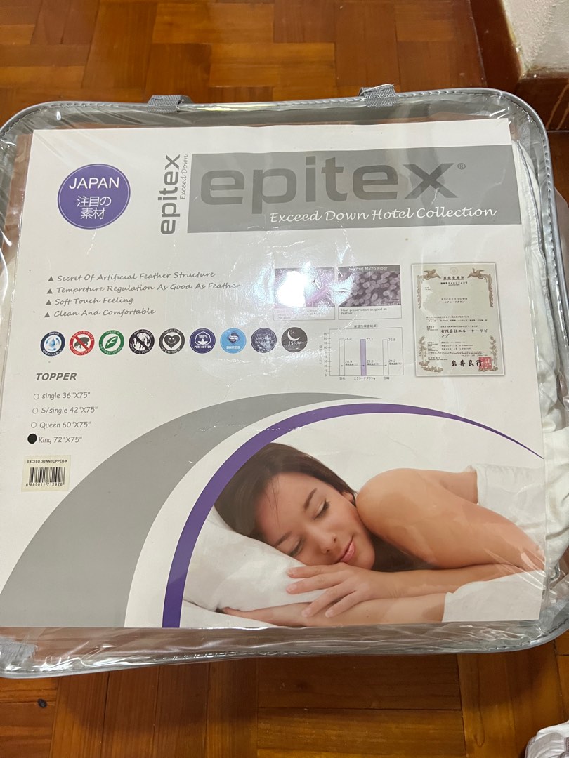Epitex Down Topper, Furniture & Home Living, Bedding & Towels on Carousell