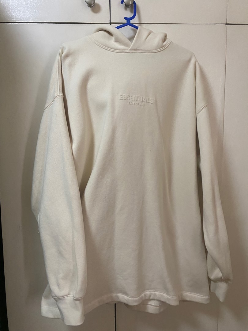 Fear of God Essentials Beige Relaxed Hoodie on Carousell