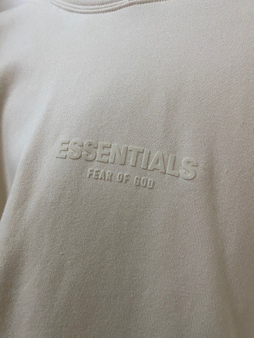 Fear of God Essentials Beige Relaxed Hoodie on Carousell