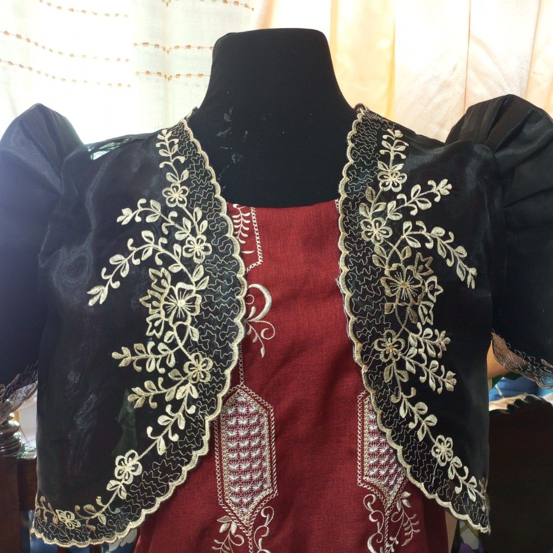 Filipiniana black topper, Women's Fashion, Tops, Others Tops on Carousell