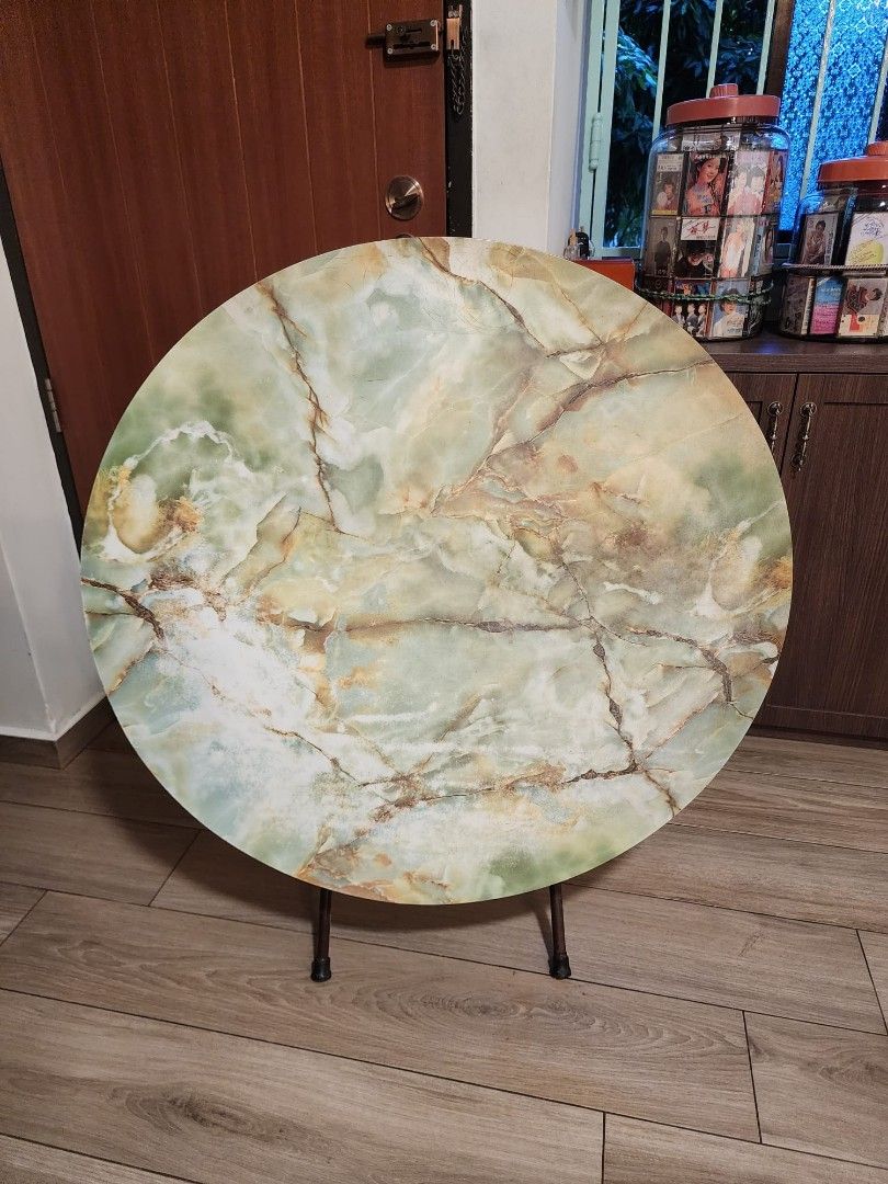 Formica Round Table 90cm, Furniture & Home Living, Furniture, Tables ...