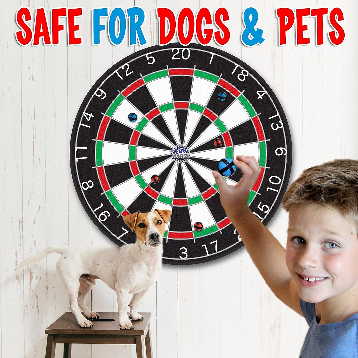 Funwares Giant Dart Board For Kids, 36" Fabric Safety Dartboard With 6 ...