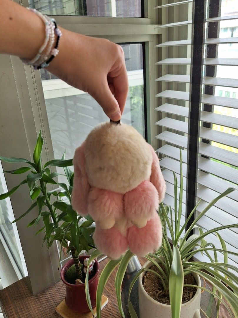 furry bunny plush keychain, Hobbies & Toys, Toys & Games on Carousell