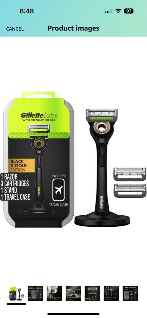 Gillette Razor for Men with Exfoliating Bar Gold Edition by ...
