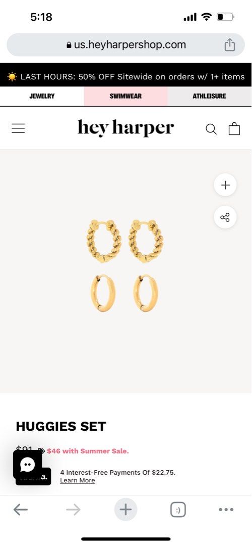 Gold vermeil Hey Harper Huggies set, Women's Fashion, Jewelry & Organisers, Earrings on Carousell