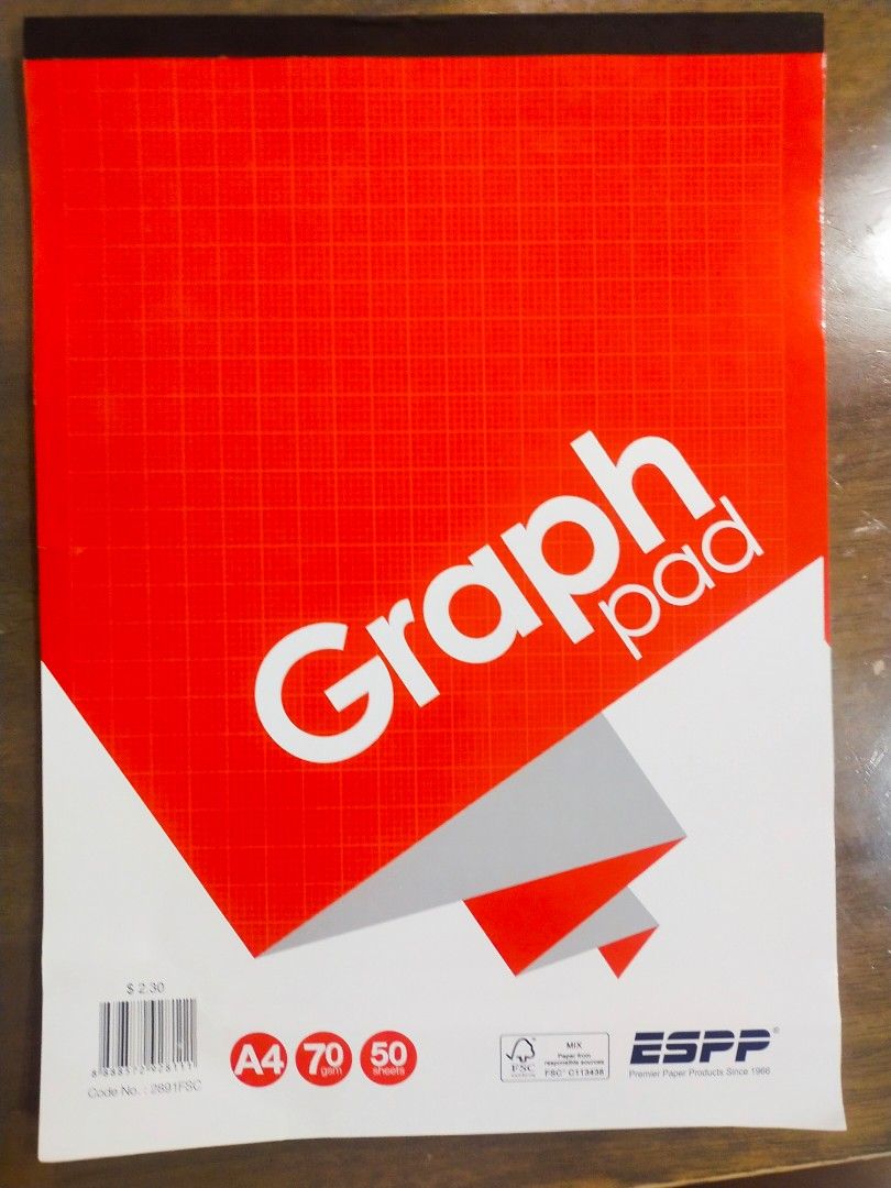 graph paper pad, Hobbies & Toys, Stationery & Craft, Stationery ...