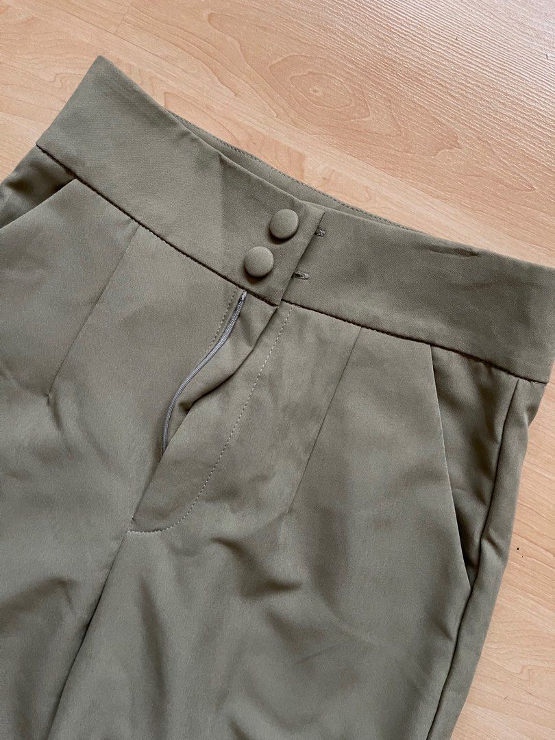 Green Work Pants, Women's Fashion, Bottoms, Other Bottoms on Carousell