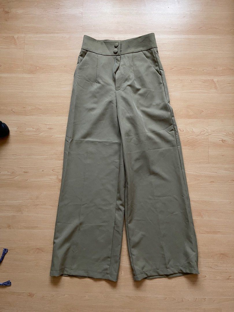 Green Work Pants, Women's Fashion, Bottoms, Other Bottoms on Carousell