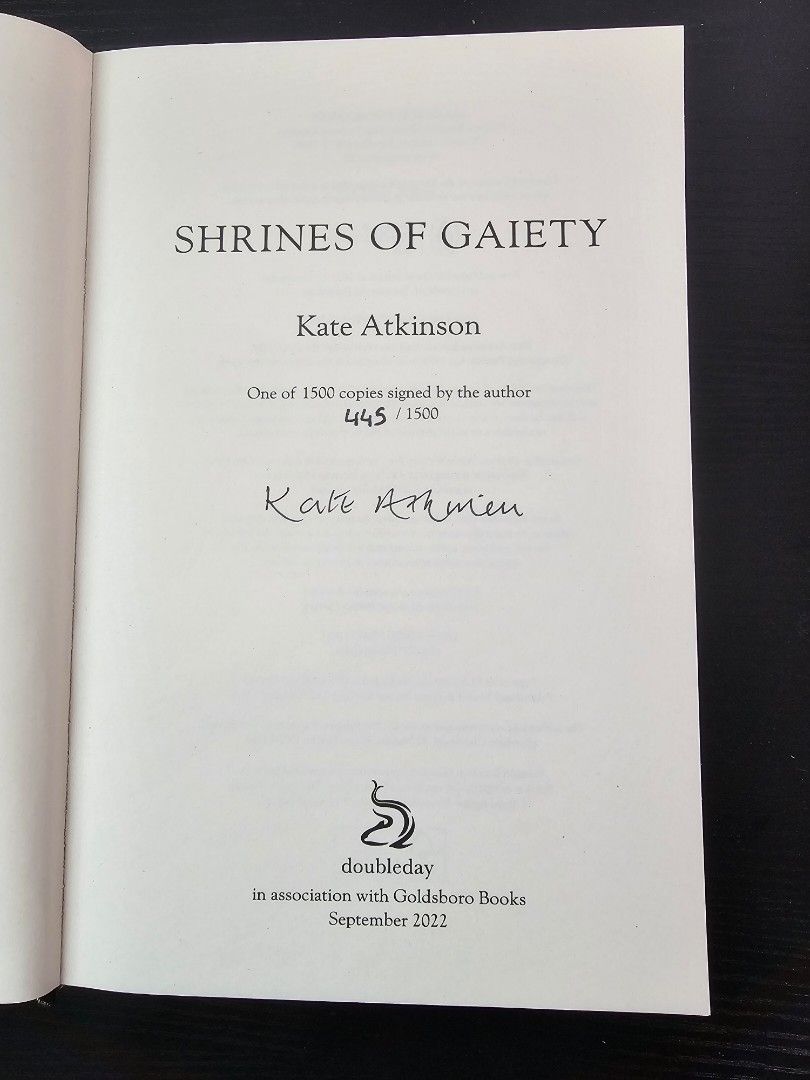 HB Shrines of Gaiety by Kate Atkinson Goldsboro edition, Hobbies & Toys, Books & Magazines ...