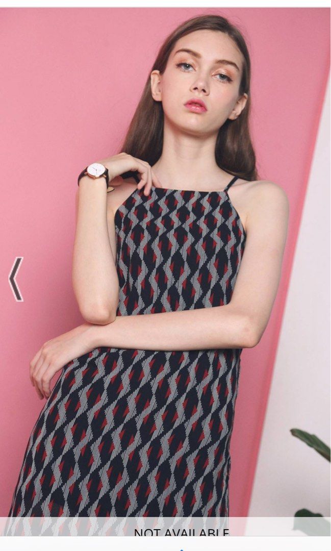 HH Hollyhoque Julia Geometry Dress in Black, Women's Fashion, Dresses ...