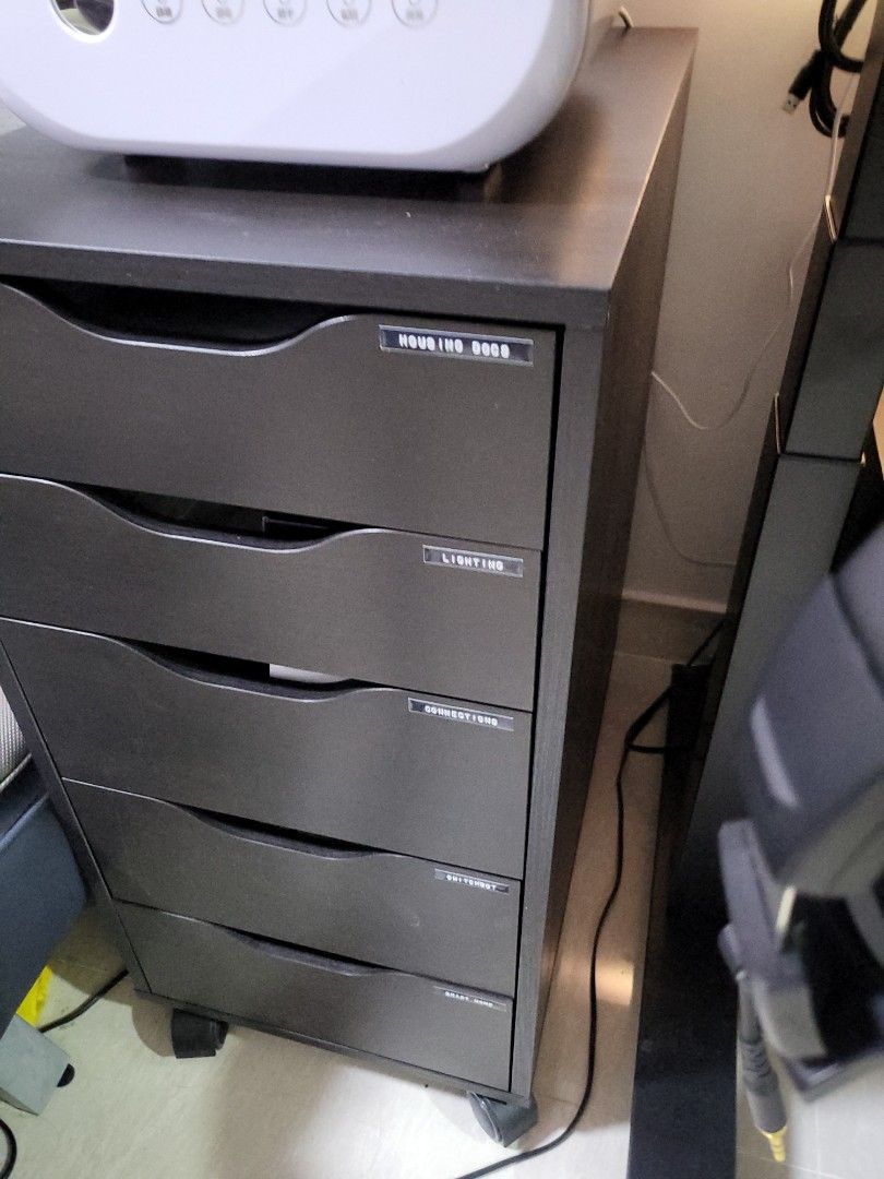 IKEA ALEX Drawer unit on castors (Black) x2, Furniture & Home Living ...