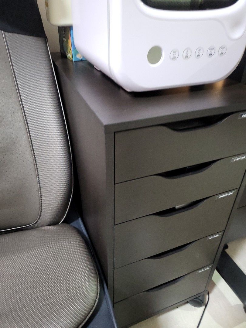 IKEA ALEX Drawer unit on castors (Black) x2, Furniture & Home Living ...