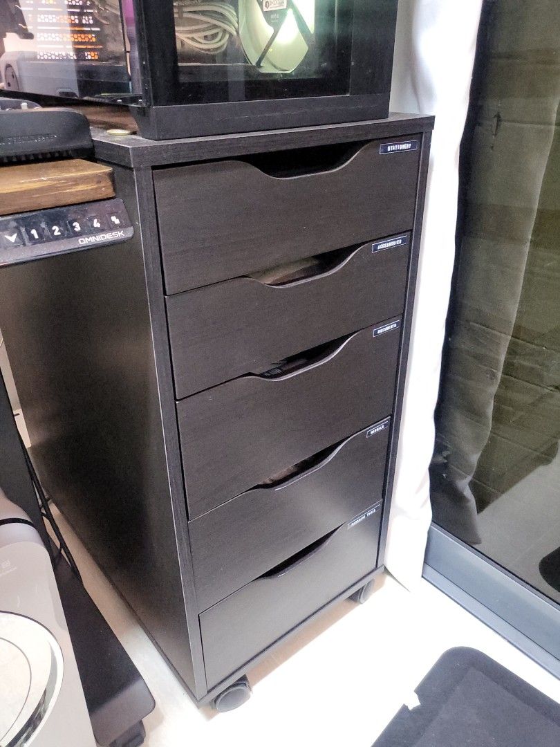 IKEA ALEX Drawer unit on castors (Black) x2, Furniture & Home Living ...