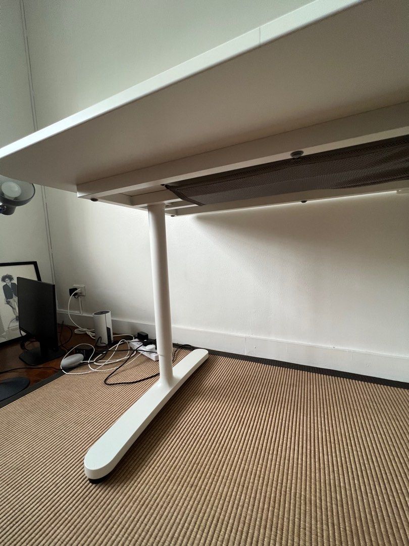 Ikea Bekant White Table, Furniture & Home Living, Office Furniture ...