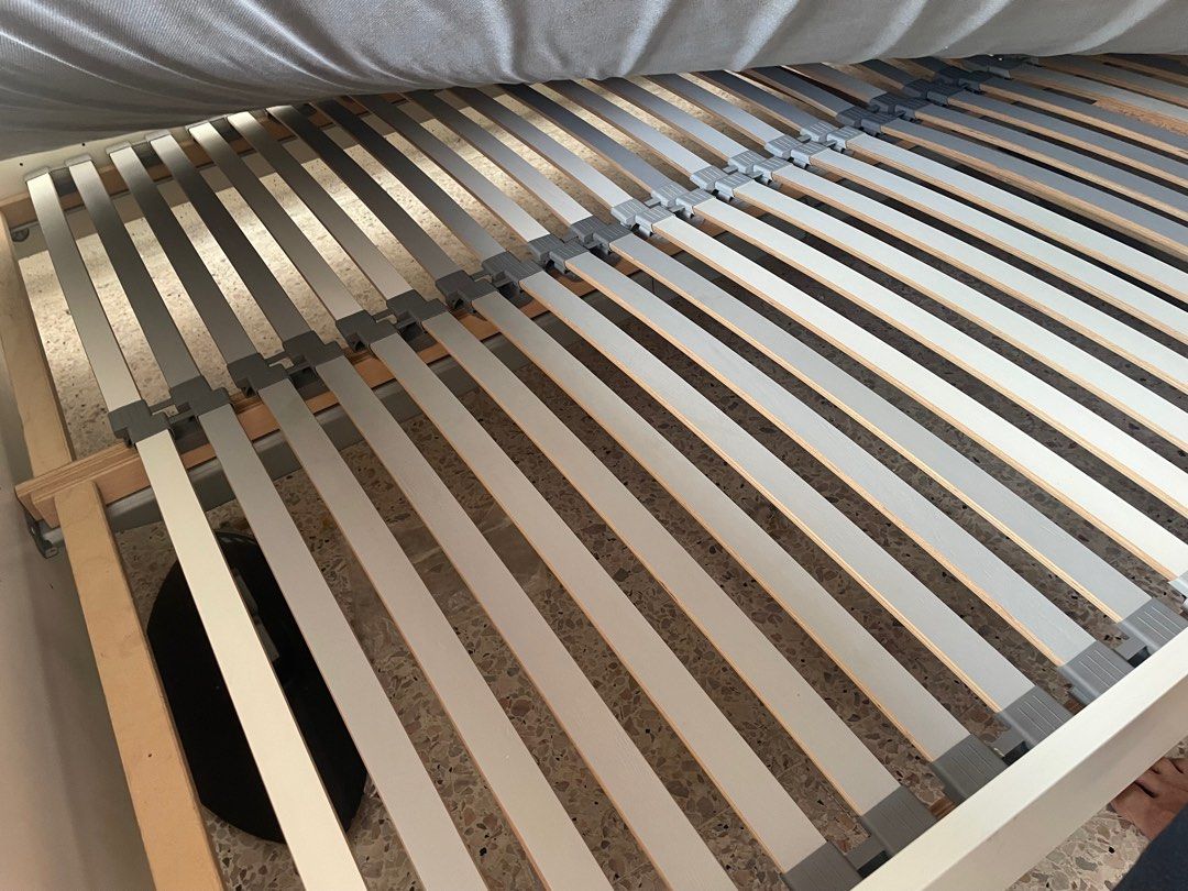IKEA queen size bedframe and mattress - askvoll bed frame and fillan pocket spring mattress ...