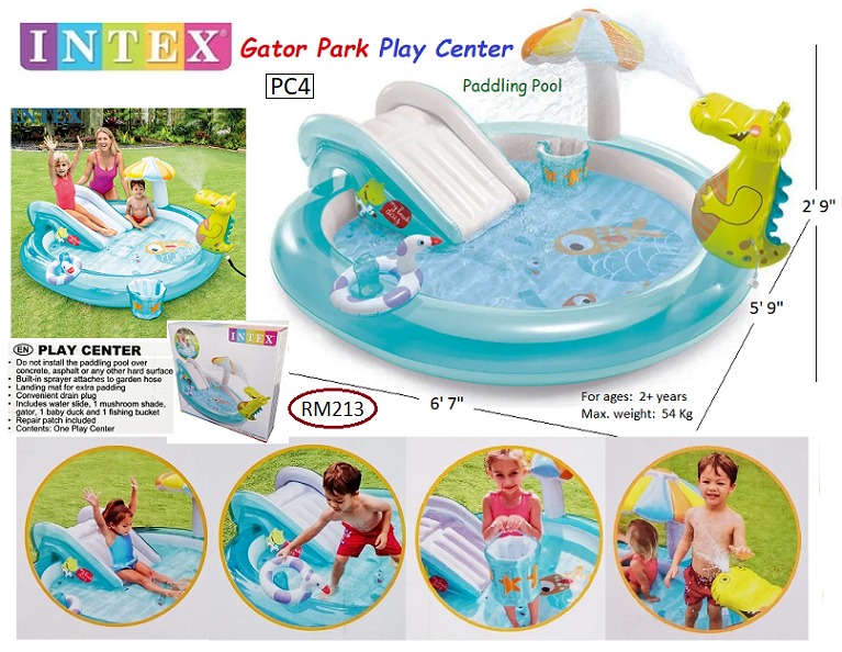 INTEX Pool Crocodile Park Gator Play Center. Kolam Permainan Kanak2 ...