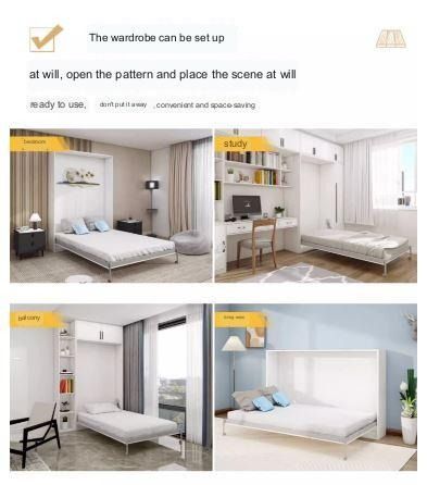Invisible bed wall bed wardrobe one fold down folding bed side flip ...