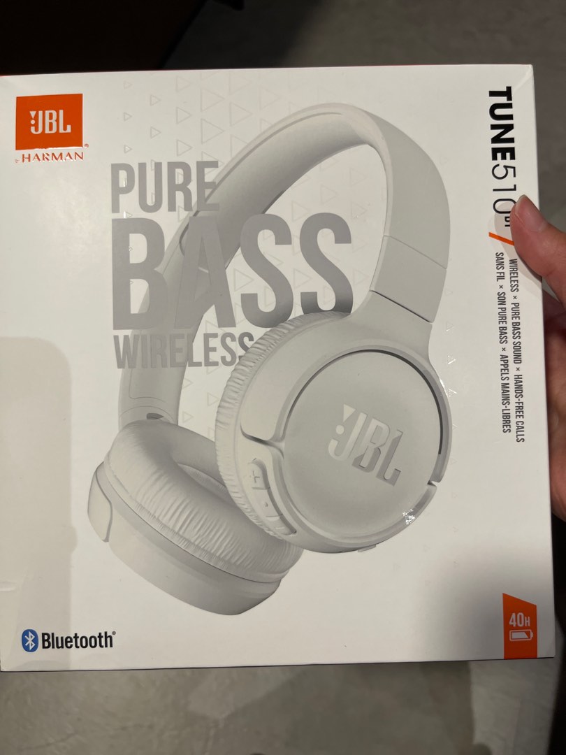JBL pure bass wireless Tune 510, Audio, Headphones & Headsets on Carousell