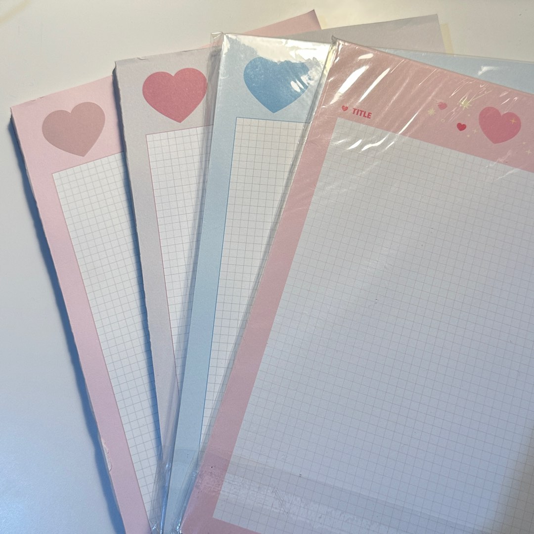 JURRXNOTE A4 Heart Note Taking Pad on Carousell