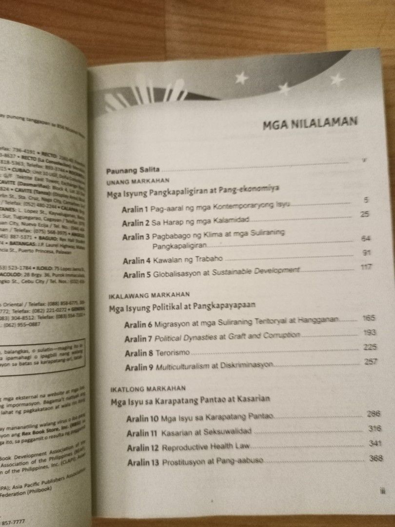 KAYAMANAN Mga Kontemporaryong Isyu (Grade 10) by Rex Bookstore, Hobbies ...