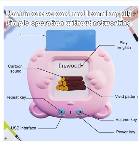 Kids Audio Flash Card Baby Learning Talking Visual Reading Talking ...