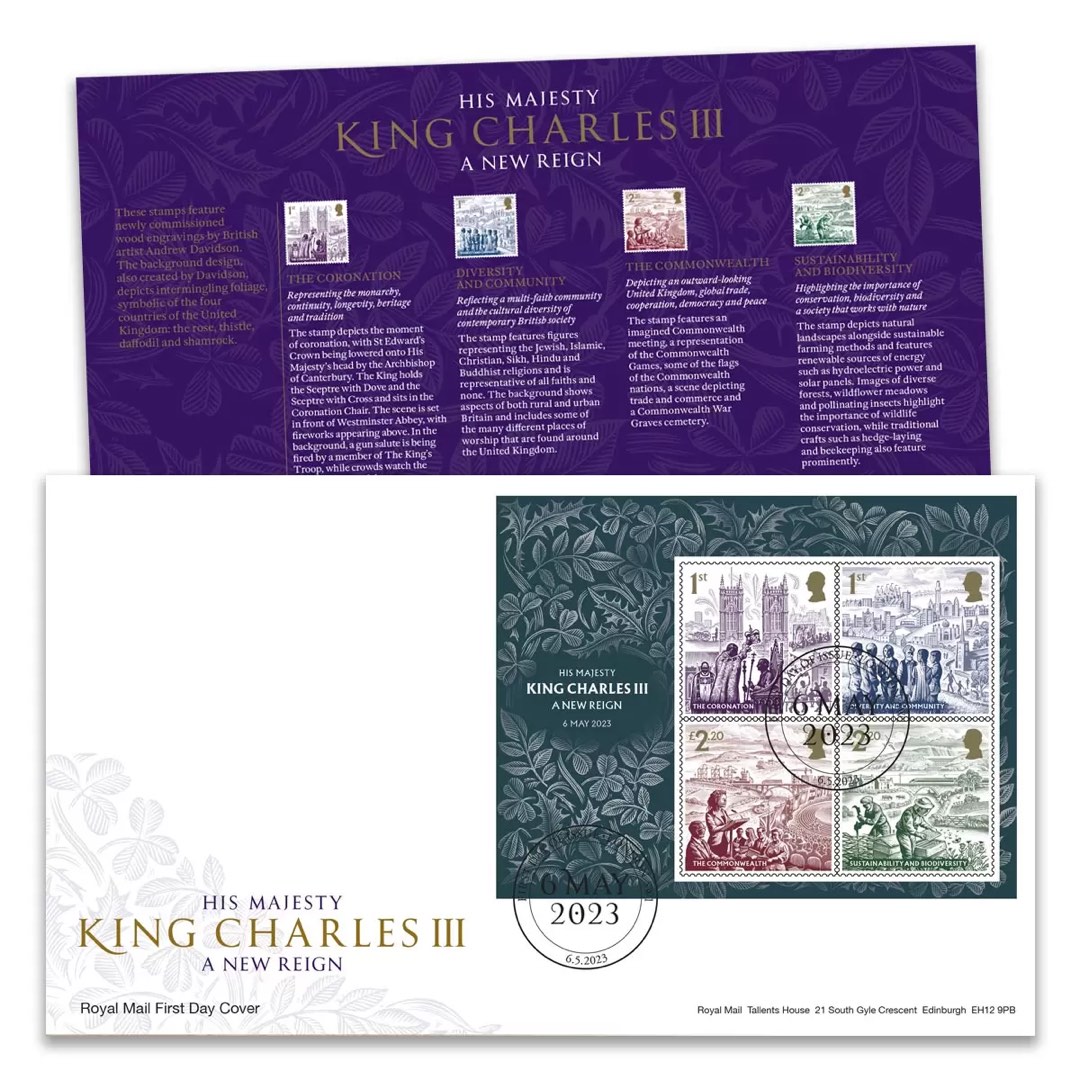 King Charles III: A New Reign Stamp Sheet Souvenir, Hobbies & Toys ...