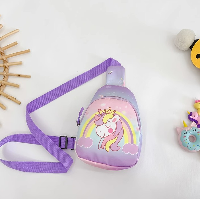 KOREAN STYLE KIDS CROSSBODY BACKPACK BAG UNICORN CARTOON CROSSBODY ...