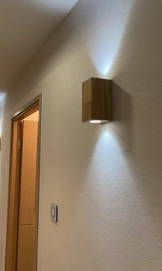 LED Japandi Muji Scandinavian wooden wall light, Furniture & Home ...