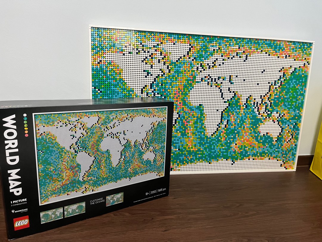 Lego World Map Fully Assembled, Hobbies & Toys, Toys & Games on Carousell
