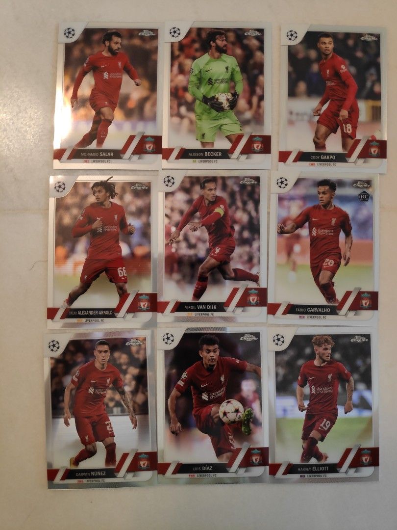 Liverpool Soccer Card Set Salah Nunez Van Dijk Trent Alexander Arnold ...