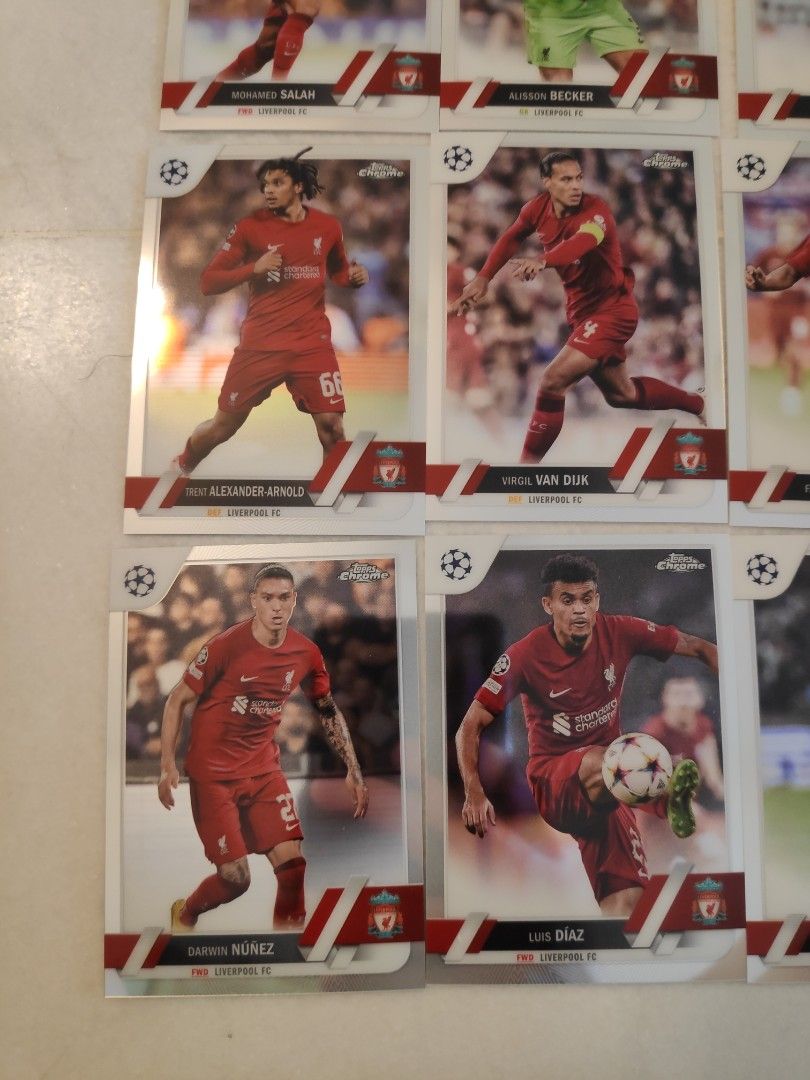 Liverpool Soccer Card Set Salah Nunez Van Dijk Trent Alexander Arnold ...