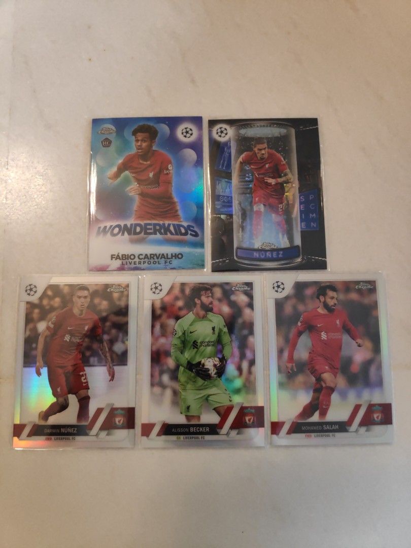 Liverpool Soccer Card Set Salah Nunez Van Dijk Alisson Refractors Rare ...