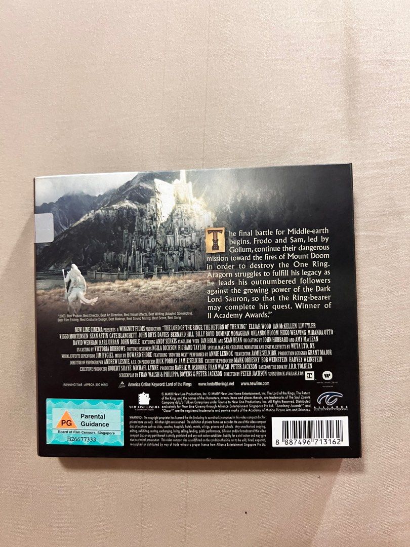 Lord of the Rings VCDs - The Return of the King / The Two Towers ...