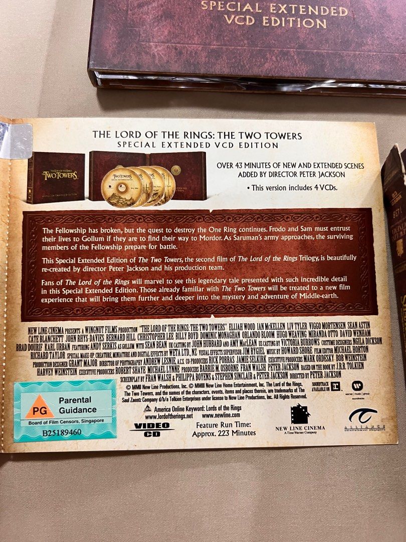 Lord of the Rings VCDs - The Return of the King / The Two Towers ...