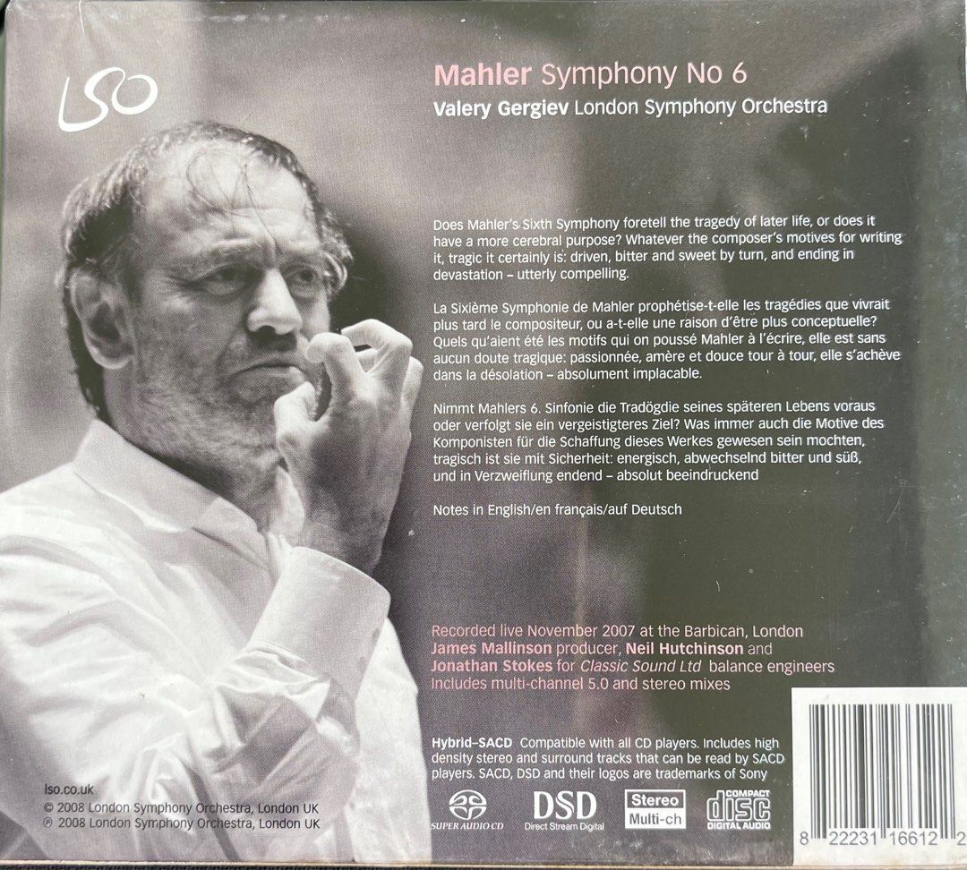 LSO SACD: Mahler 6th Symphony, Valery Georgiev, London Symphony Orchestra, Hobbies & Toys, Music ...