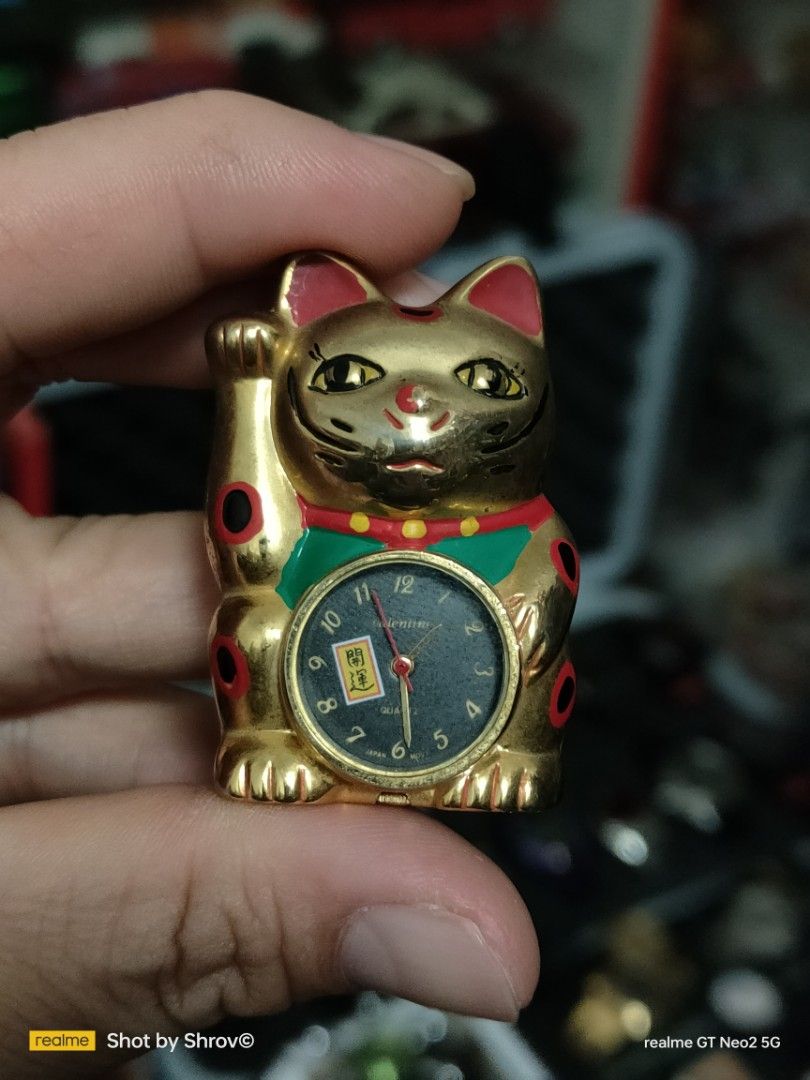 LUCKY CAT CUTE CLOCK WATCH JAPAN MOVE, Men's Fashion, Watches ...