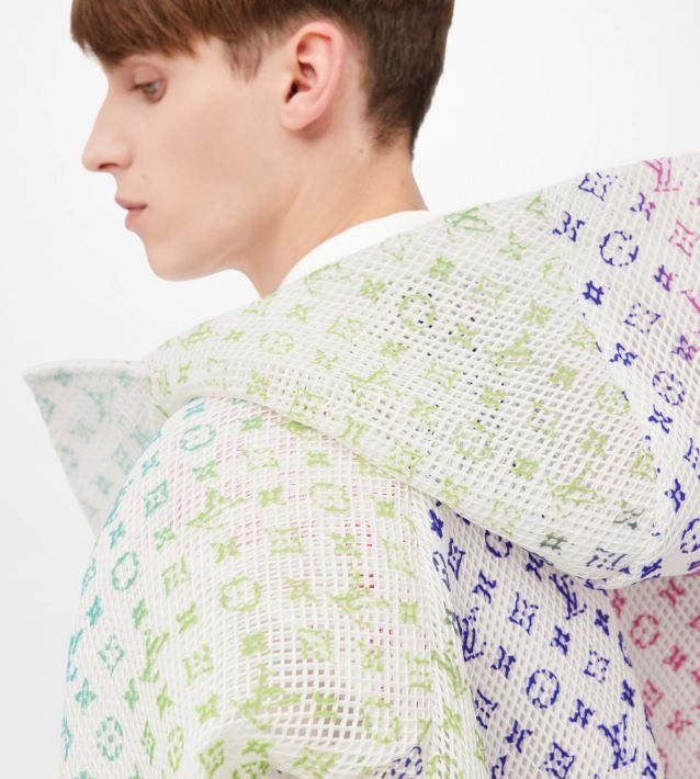 LV Louis Vuitton Gradient Monogram Mesh Blouson, Men's Fashion, Coats ...