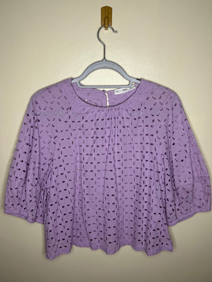 Mango Lilac top, Women's Fashion, Tops, Blouses on Carousell