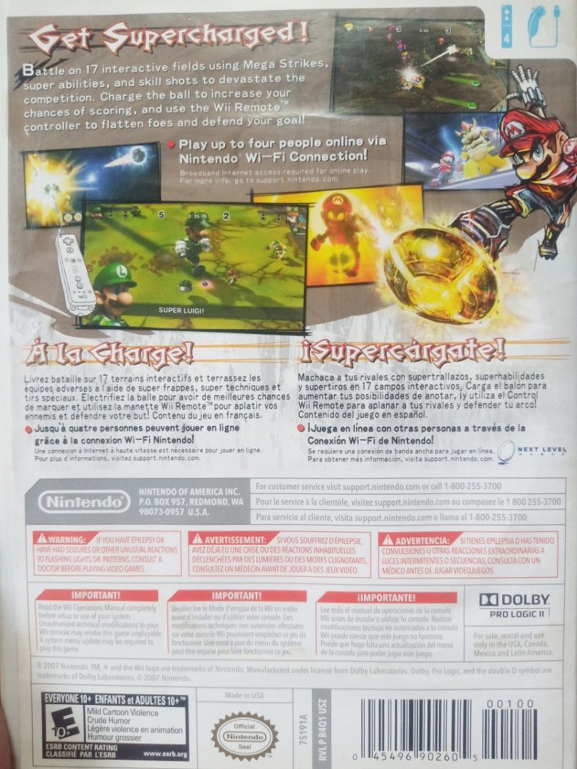 MARIO STRIKERS CHARGED Wii, Video Gaming, Video Games, Nintendo on ...