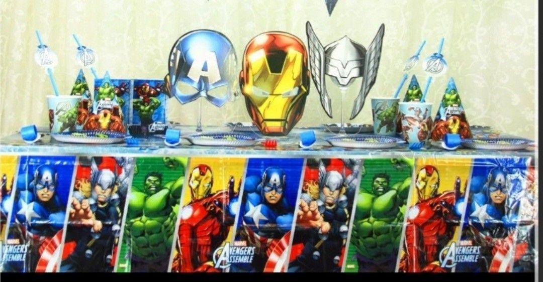 Marvel Avengers Happy Birthday Banner Party Decoration Garland Ironman ...