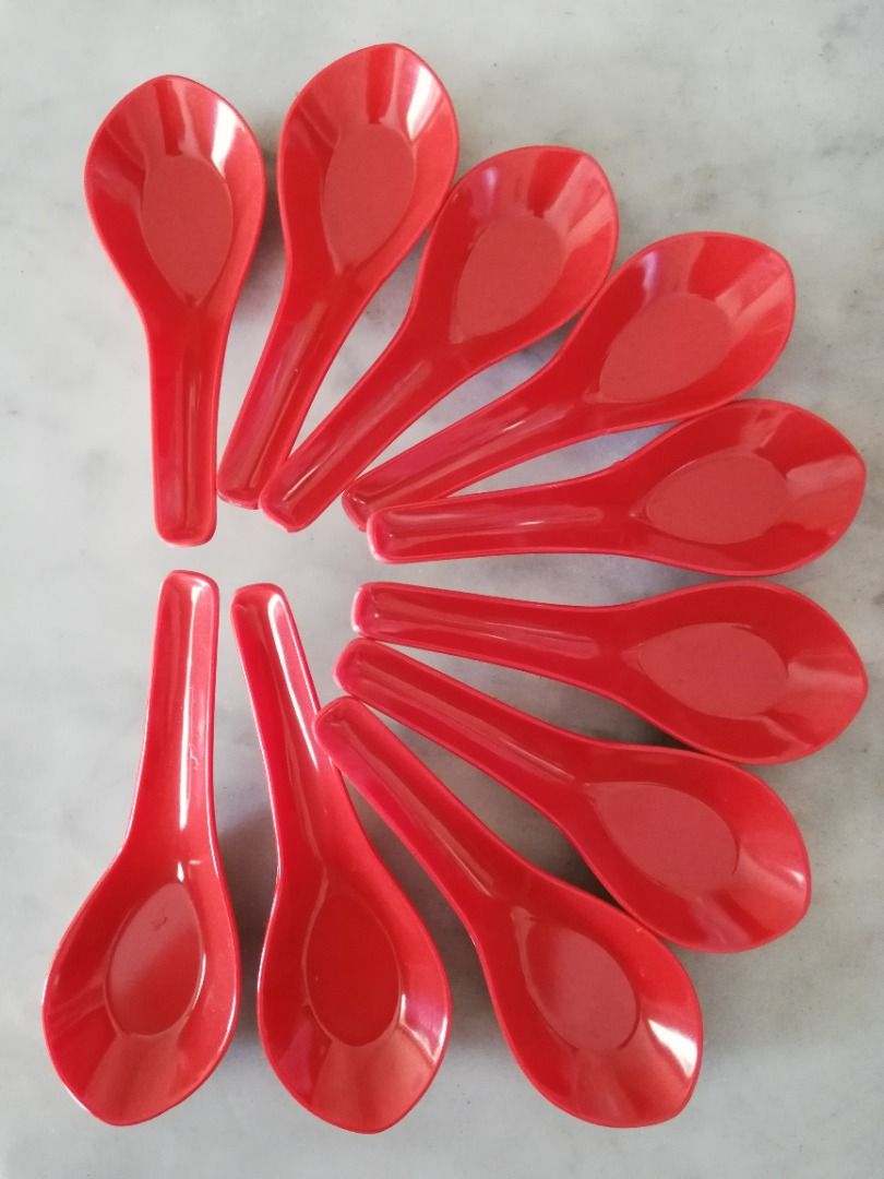 Hoover Melamine Red Soup Spoon (10 pieces), Furniture & Home Living ...