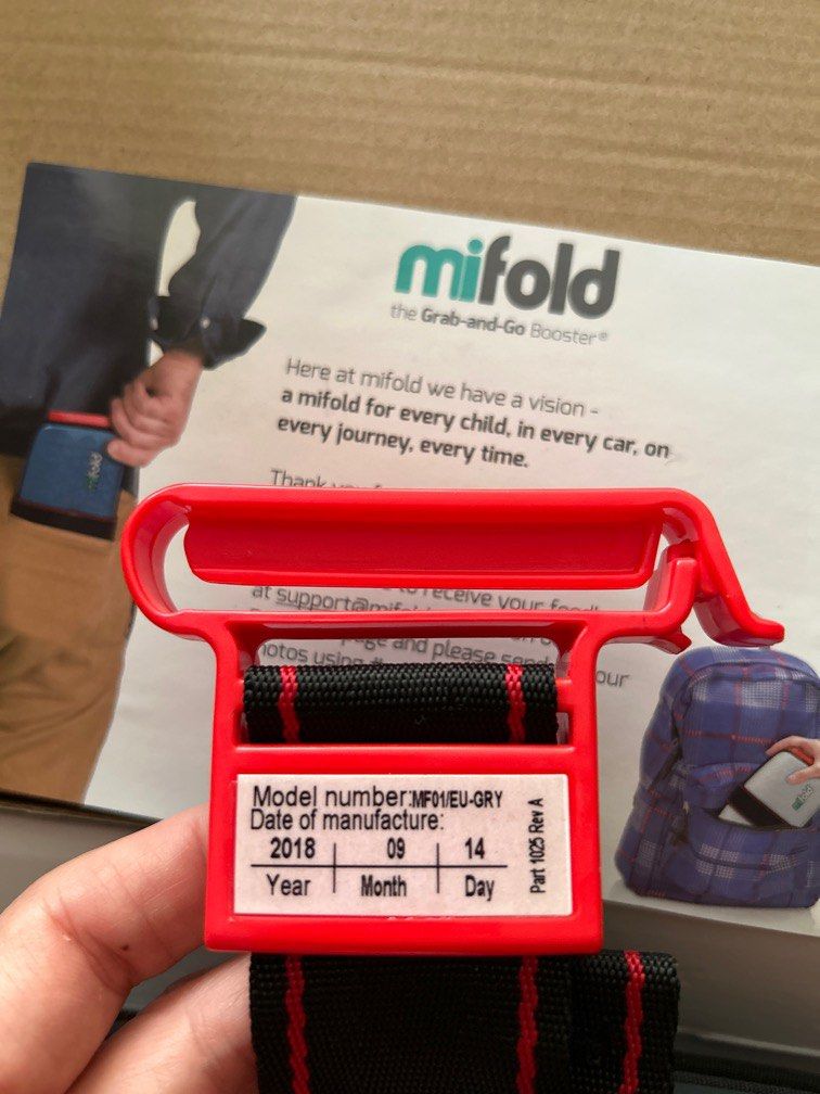 Mifold Grab and Go Car Booster Seat - Grey, Babies & Kids, Going Out ...