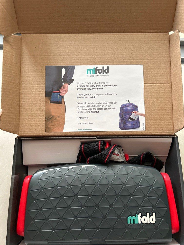Mifold Grab and Go Car Booster Seat - Grey, Babies & Kids, Going Out ...