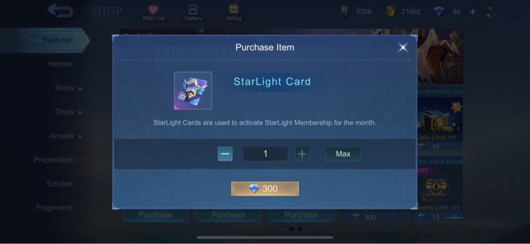 Mobile Legends Starlight Cards for 3 people, Video Gaming, Gaming ...
