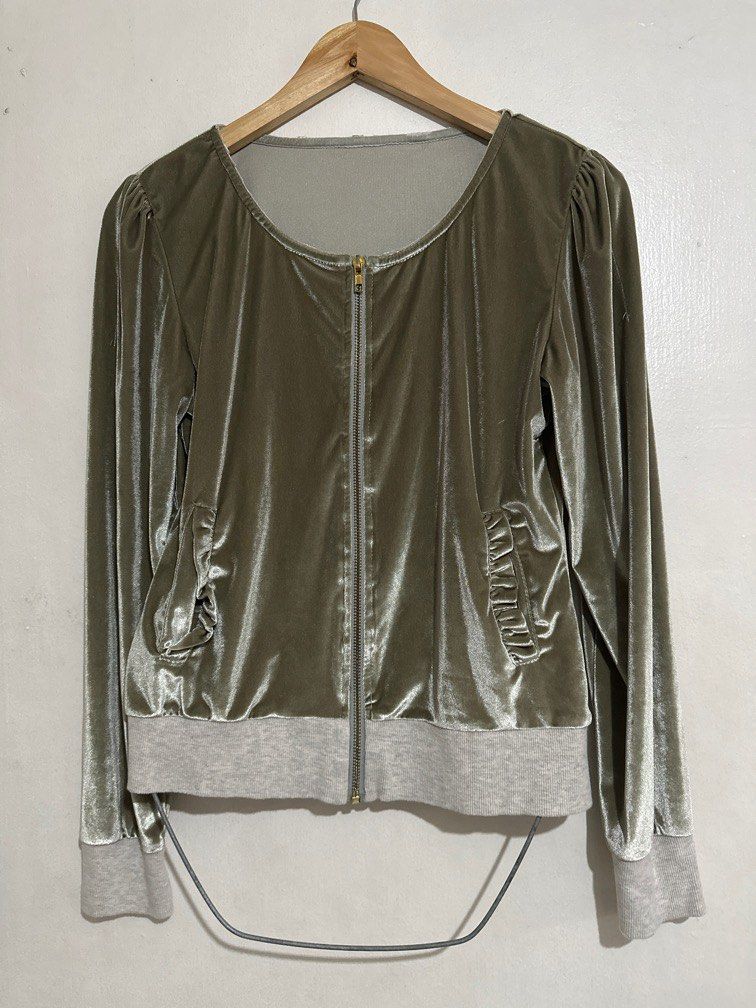Moss Green Gamuza Jacket, Women's Fashion, Coats, Jackets and Outerwear ...